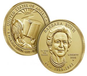 Barbara Bush First Spouse Gold Coin On Sale August 20 | Coin Collectors ...