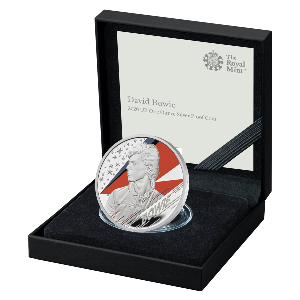 David Bowie 2020 UK 1oz Silver Proof Coin in case left – UK20DB1S ...