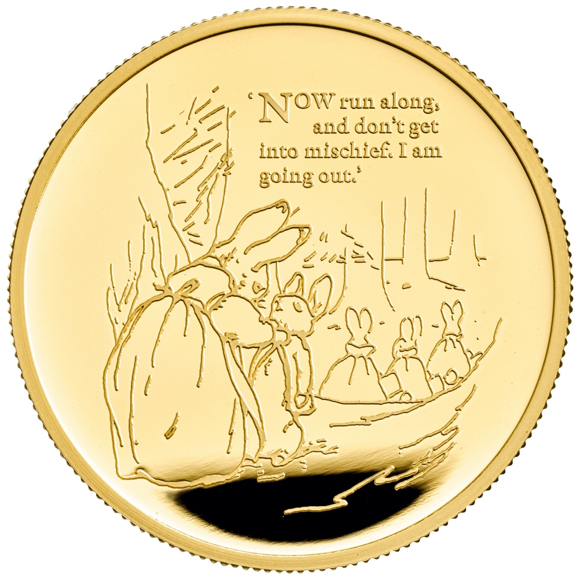 The Tale of Peter Rabbit 2021 UK One Ounce Gold Proof Coin reverse ...
