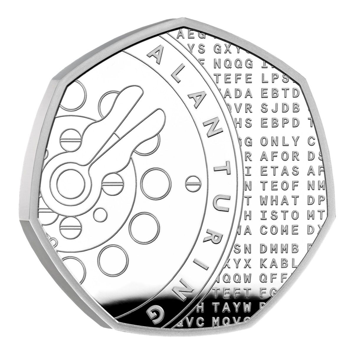 Alan Turing 2022 UK 50p Silver Proof Coin reverse edge – UK22ATSP ...